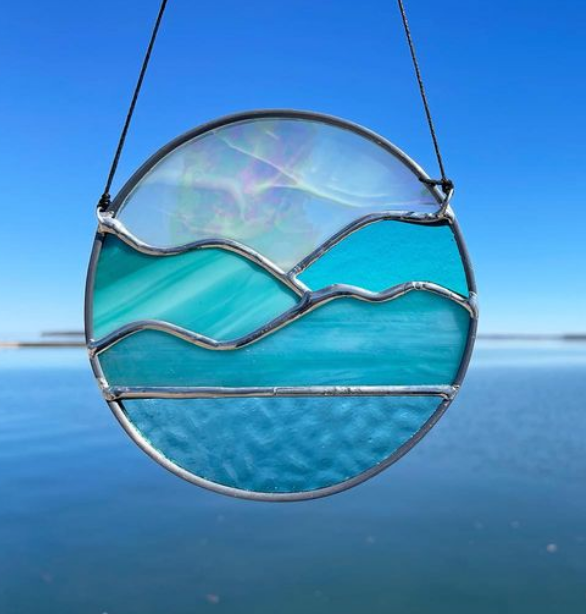 Modern Stained Glass Landscape by Flux Glass Co – Got it Made